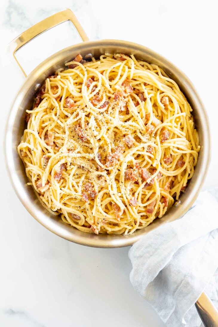 The Easiest Classic Pasta Carbonara | Julie Blanner