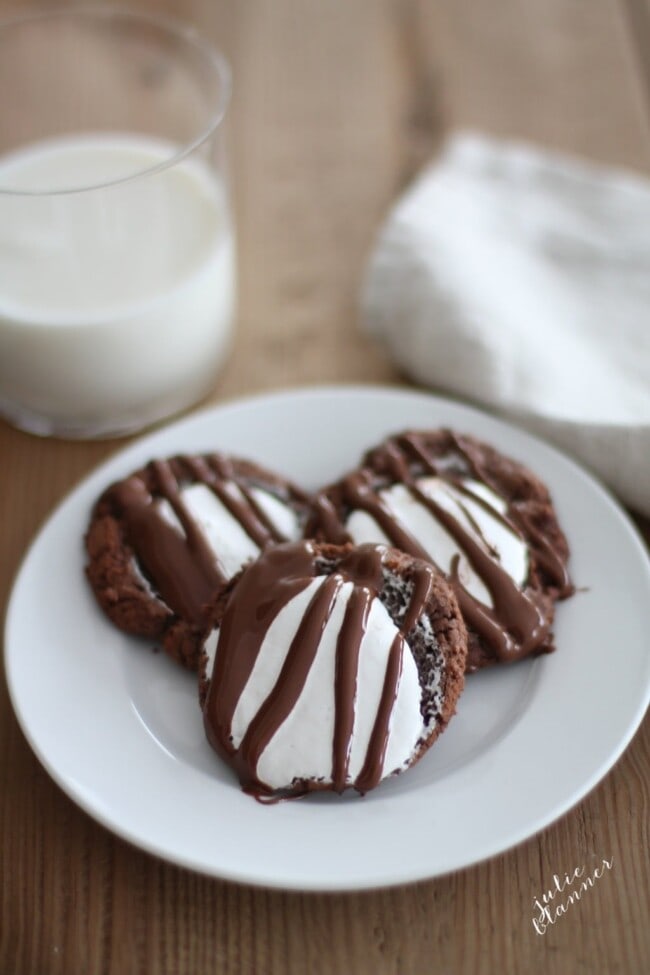 Chocolate Fluffernutter Cookies | Julie Blanner
