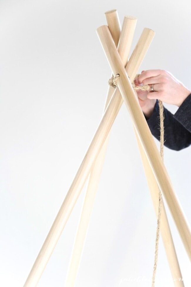 How to Make a Teepee Tent an Easy No Sew Project in less than an hour!