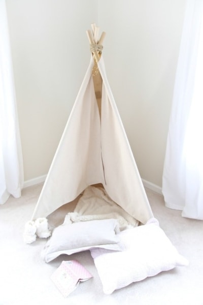 How to Make a Teepee Tent an Easy No Sew Project in less than an hour!