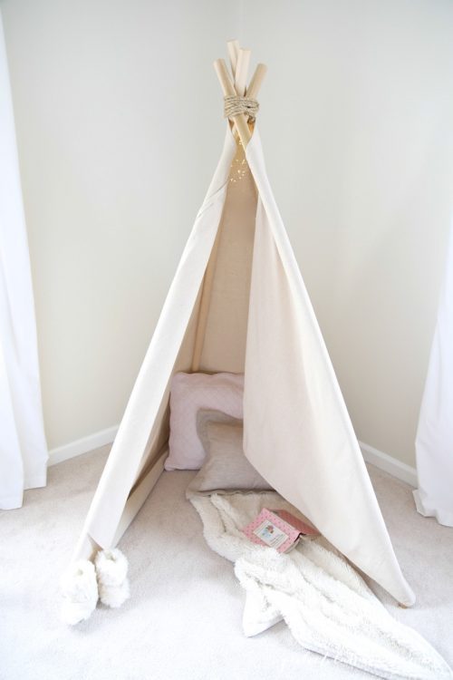 How to Make a Teepee Tent an Easy No Sew Project in less than an hour!