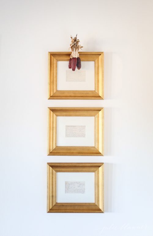 Framed Family Recipes for Kitchen Art | Julie Blanner