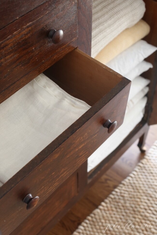 Create a Functional Linen Cabinet Anywhere in Your Home | Julie Blanner