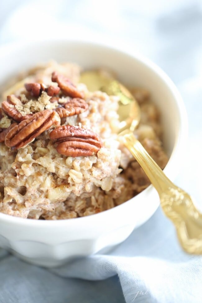 Easy Apple Pie Oatmeal Recipe | Oatmeal from Scratch Julie Blanner