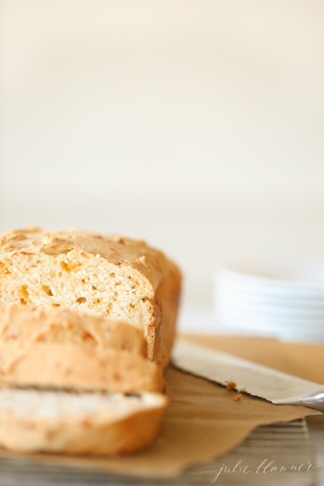 Easy Cheddar Beer Bread Recipe | Julie Blanner