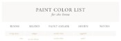 Free Printable Paint Color Chart | Julie Blanner