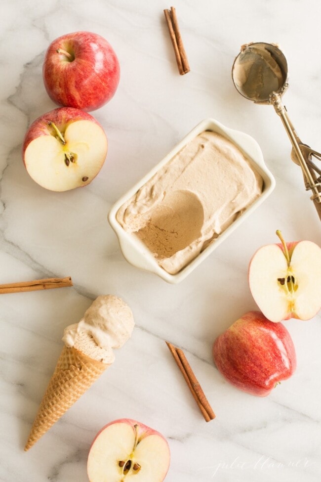 Easy Spiced Apple Ice Cream | 3 Ingredient Apple Butter Ice Cream