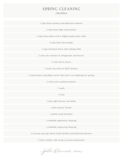 Spring Cleaning Checklist | Julie Blanner