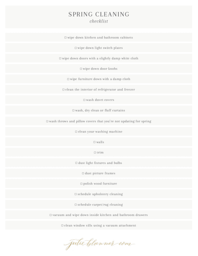 Spring Cleaning Checklist | Julie Blanner
