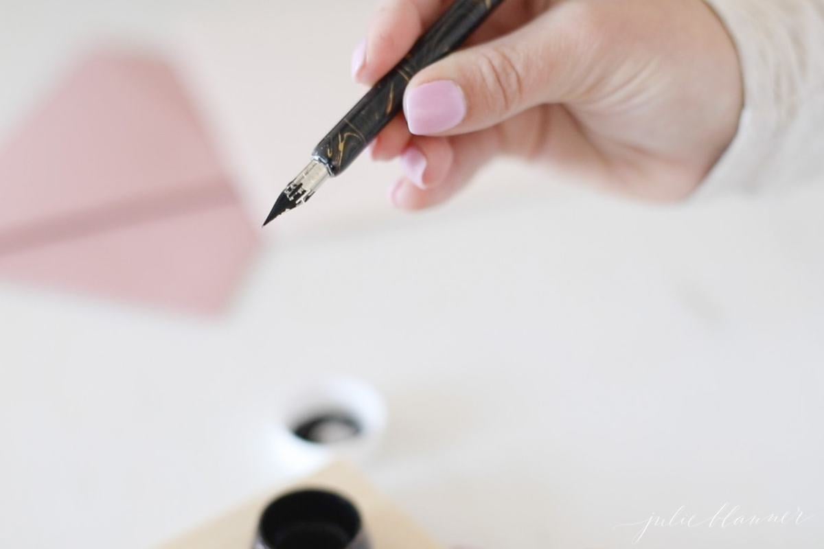 How To Use A Calligraphy Pen Julie Blanner how-to-use-a-calligraphy-pen-julie-blanner