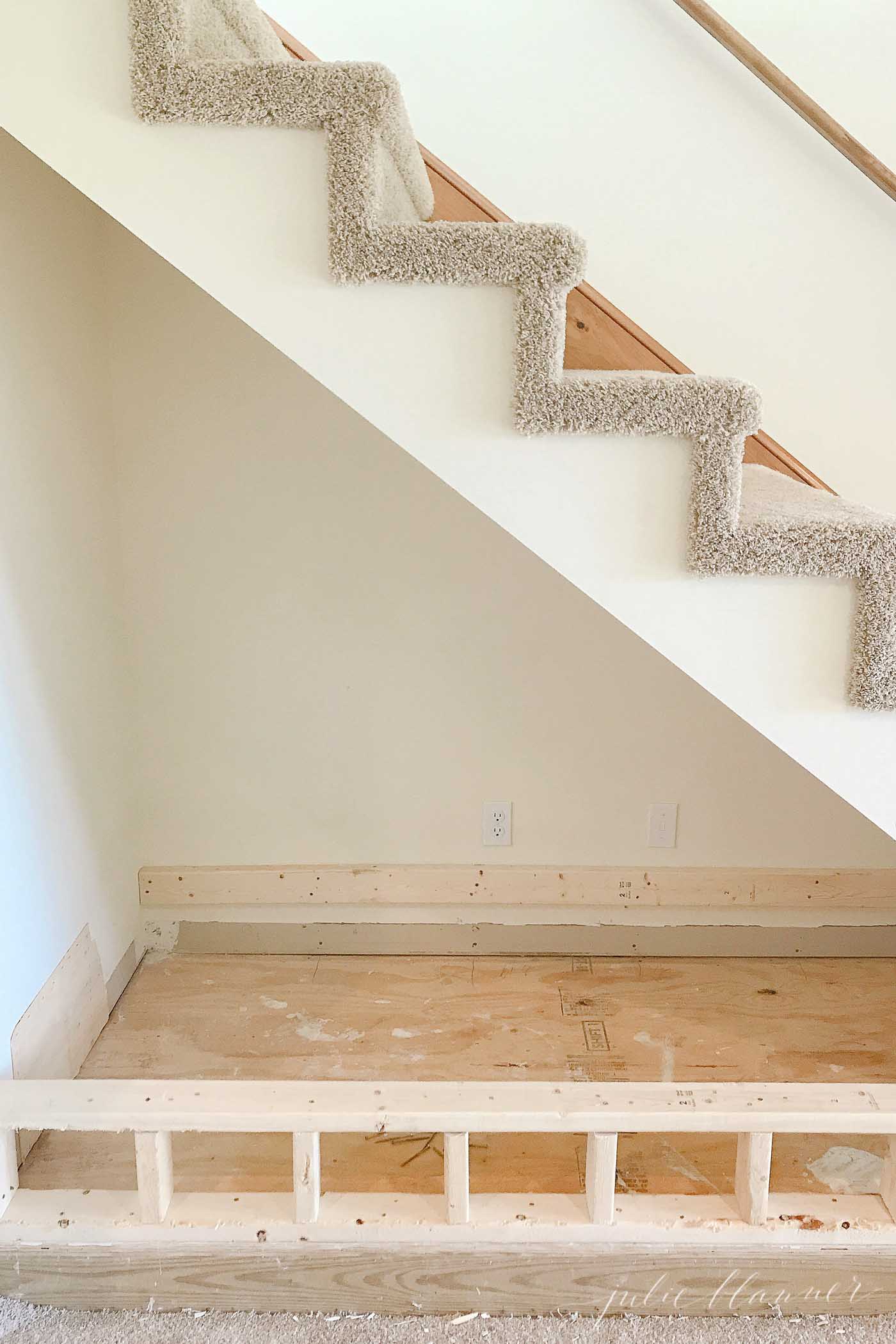 Open Staircase with Kids Reading Nook