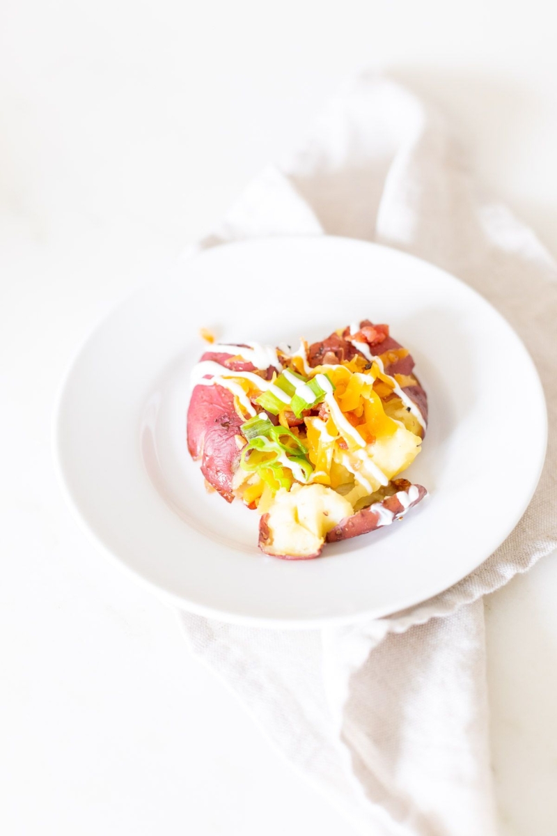 Loaded Smashed Red Potatoes | Julie Blanner