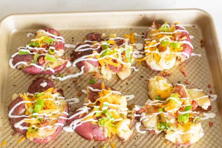 Loaded Smashed Red Potatoes | Julie Blanner