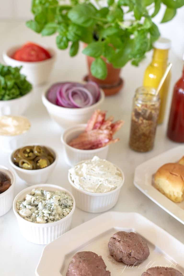 Build Your Own Burger Bar At Home | Julie Blanner