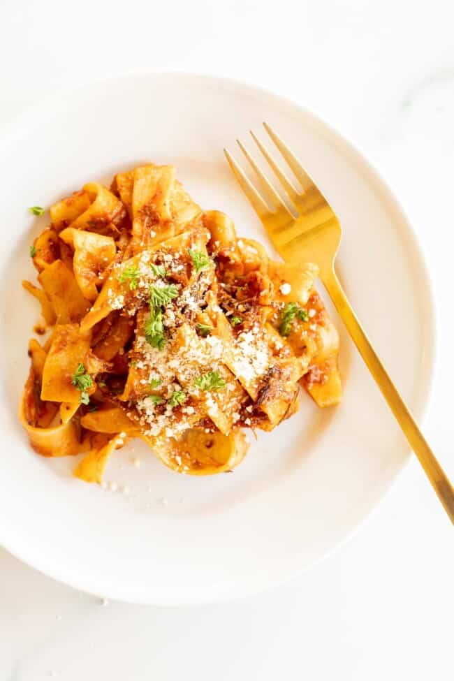 Braised Beef Ragu Recipe with Pappardelle | Julie Blanner