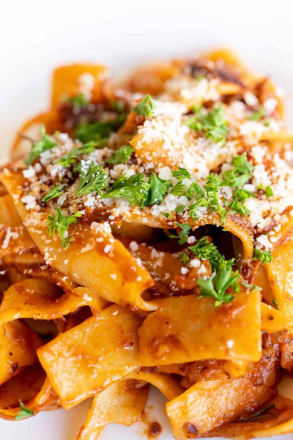 Braised Beef Ragu Recipe with Pappardelle | Julie Blanner
