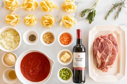 Braised Beef Ragu Recipe with Pappardelle | Julie Blanner