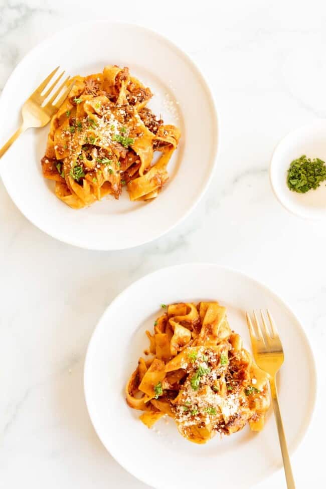 Braised Beef Ragu Recipe with Pappardelle | Julie Blanner