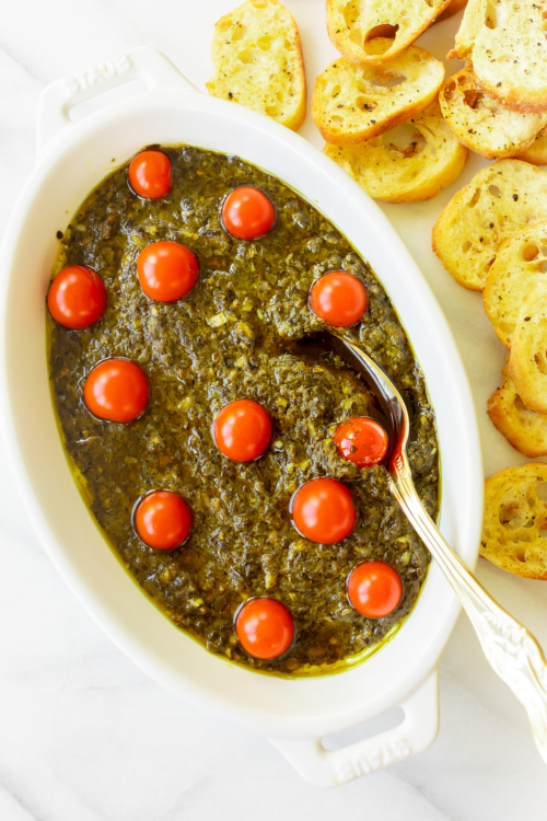 Cream Cheese Pesto Dip | Julie Blanner
