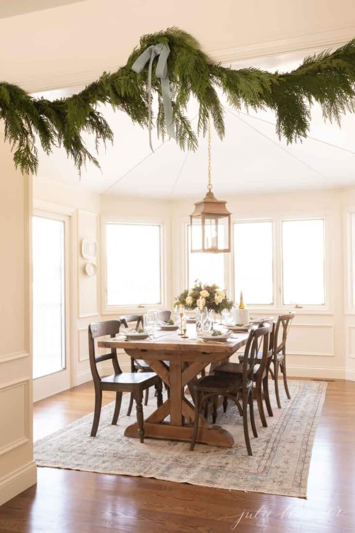 Tour our Holiday Home | Subtle Blue Christmas Decorations