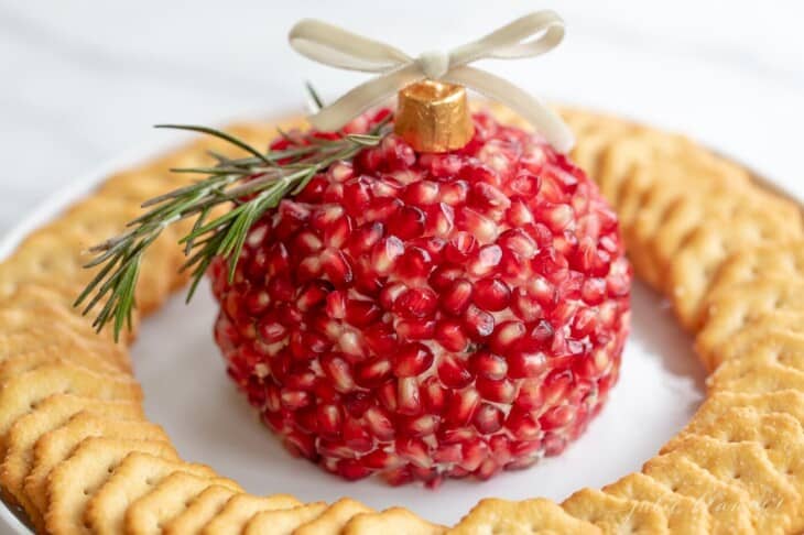 Ornament Cheeseball | The Cutest Pomegranate Christmas Cheese Ball