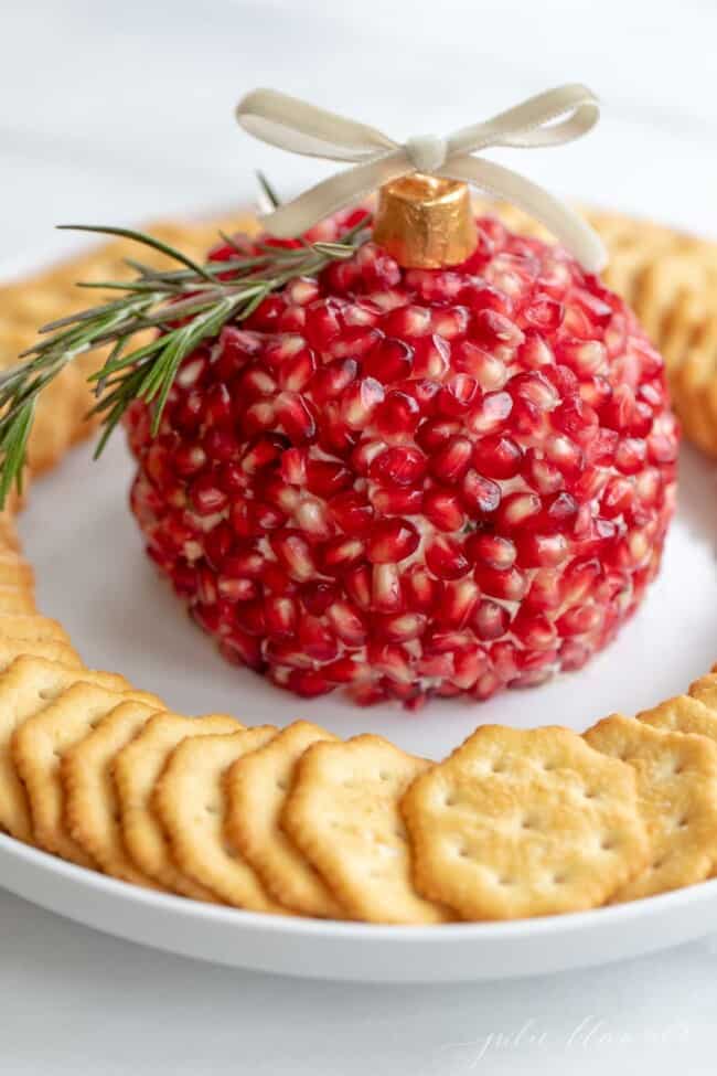 Ornament Cheeseball | The Cutest Pomegranate Christmas Cheese Ball