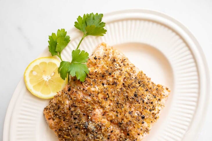 Light and Easy Lemon Pepper Salmon Recipe | Julie Blanner