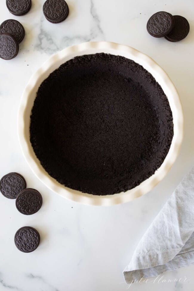 Fast and Easy Oreo Cookie Pie Crust Recipe | Julie Blanner