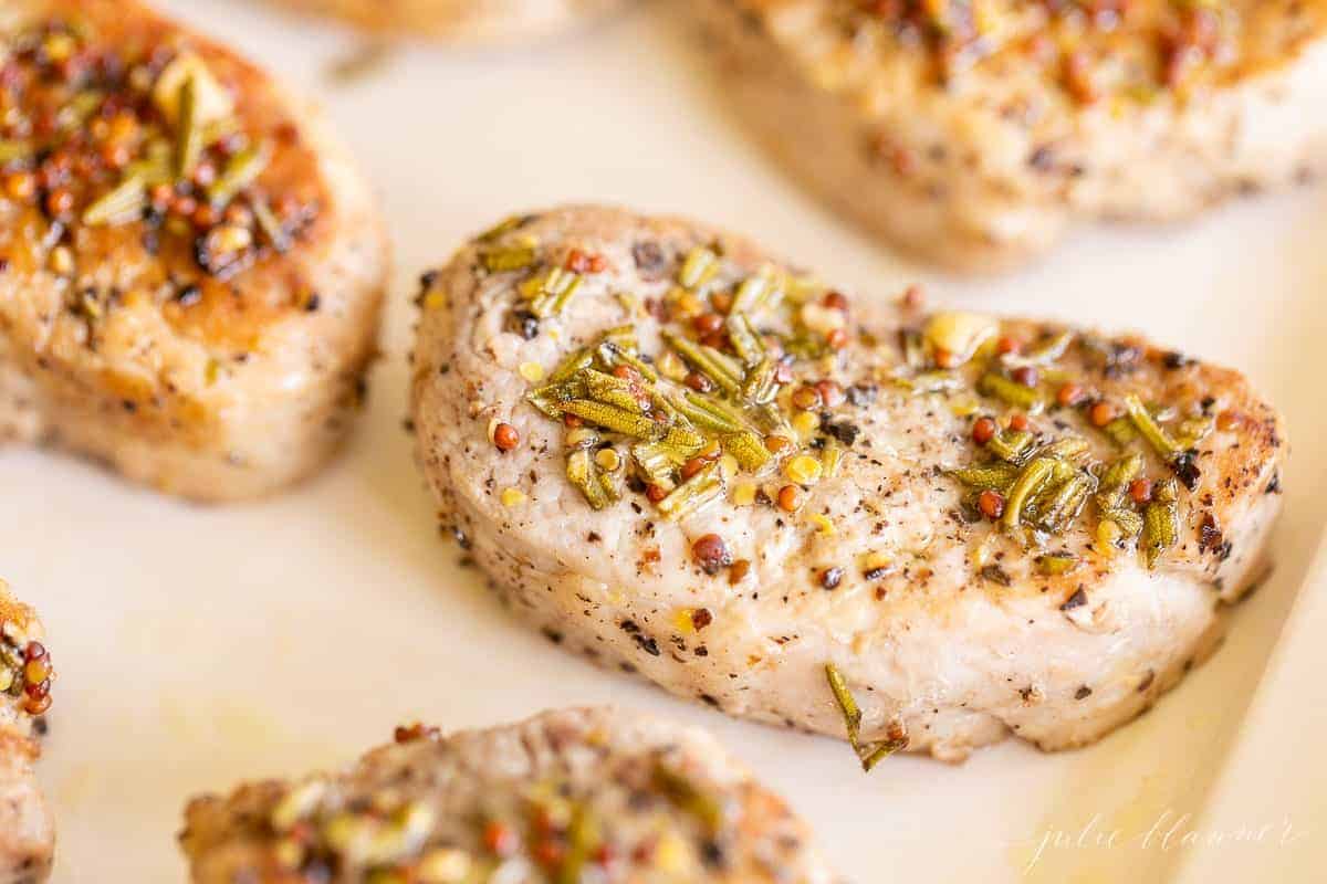 Pork Medallions with Apple Cider Glaze | Julie Blanner