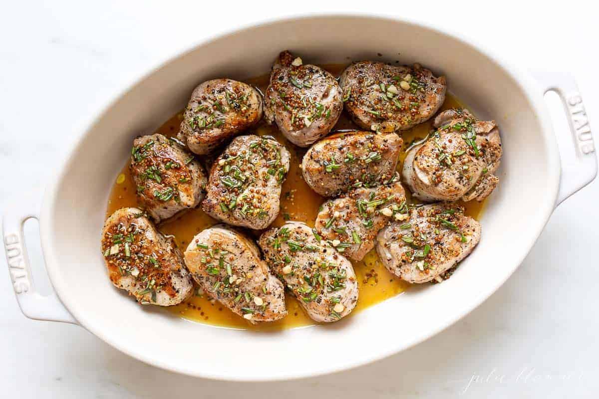Pork Medallions with Apple Cider Glaze | Julie Blanner