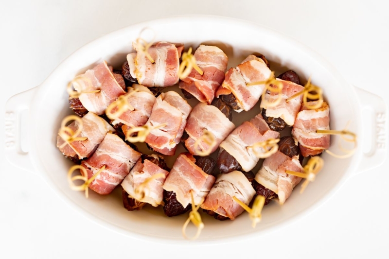 Easy Stuffed Dates Wrapped in Bacon | Julie Blanner