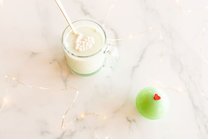 The Cutest Grinch Hot Chocolate Bombs | Julie Blanner