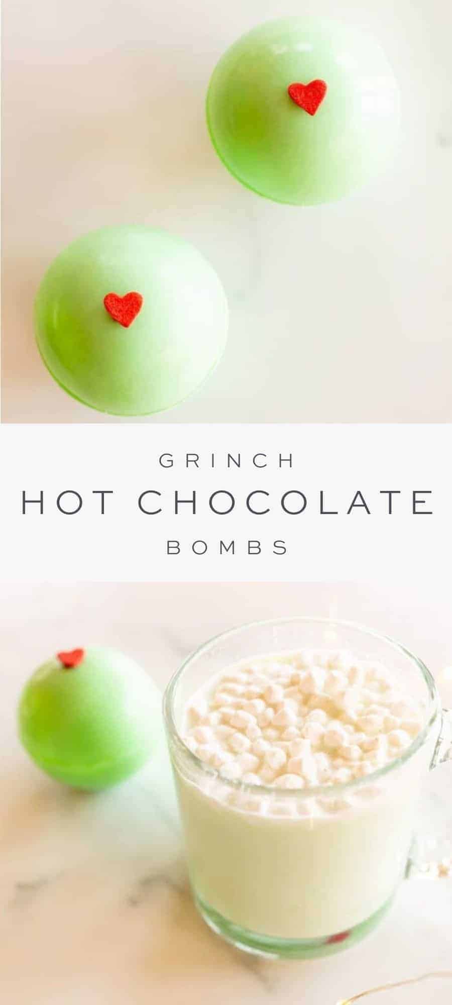 The Cutest Grinch Hot Chocolate Bombs | Julie Blanner