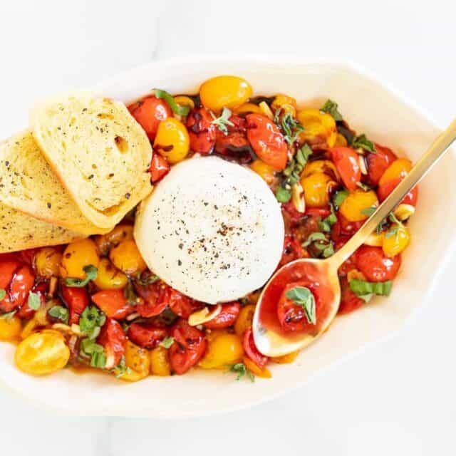 Incredible Baked Burrata Appetizer Recipe | Julie Blanner