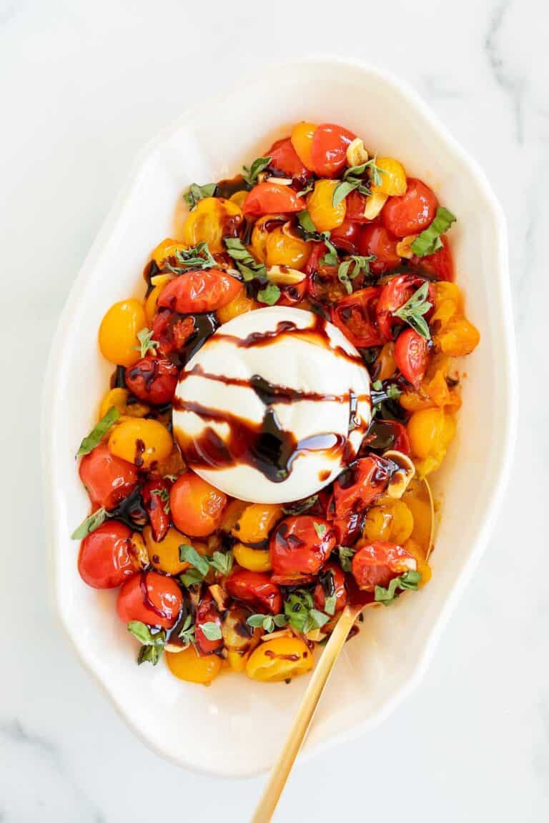 Incredible Baked Burrata Appetizer Recipe | Julie Blanner