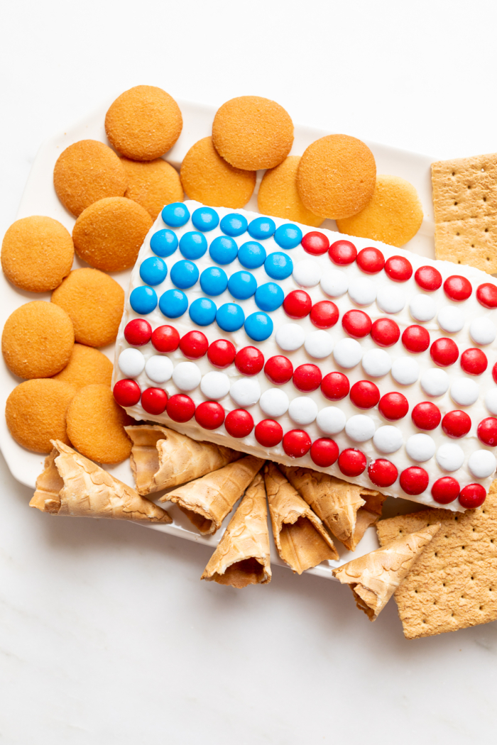 Flag Funfetti Dip 4th of July Dessert | Julie Blanner